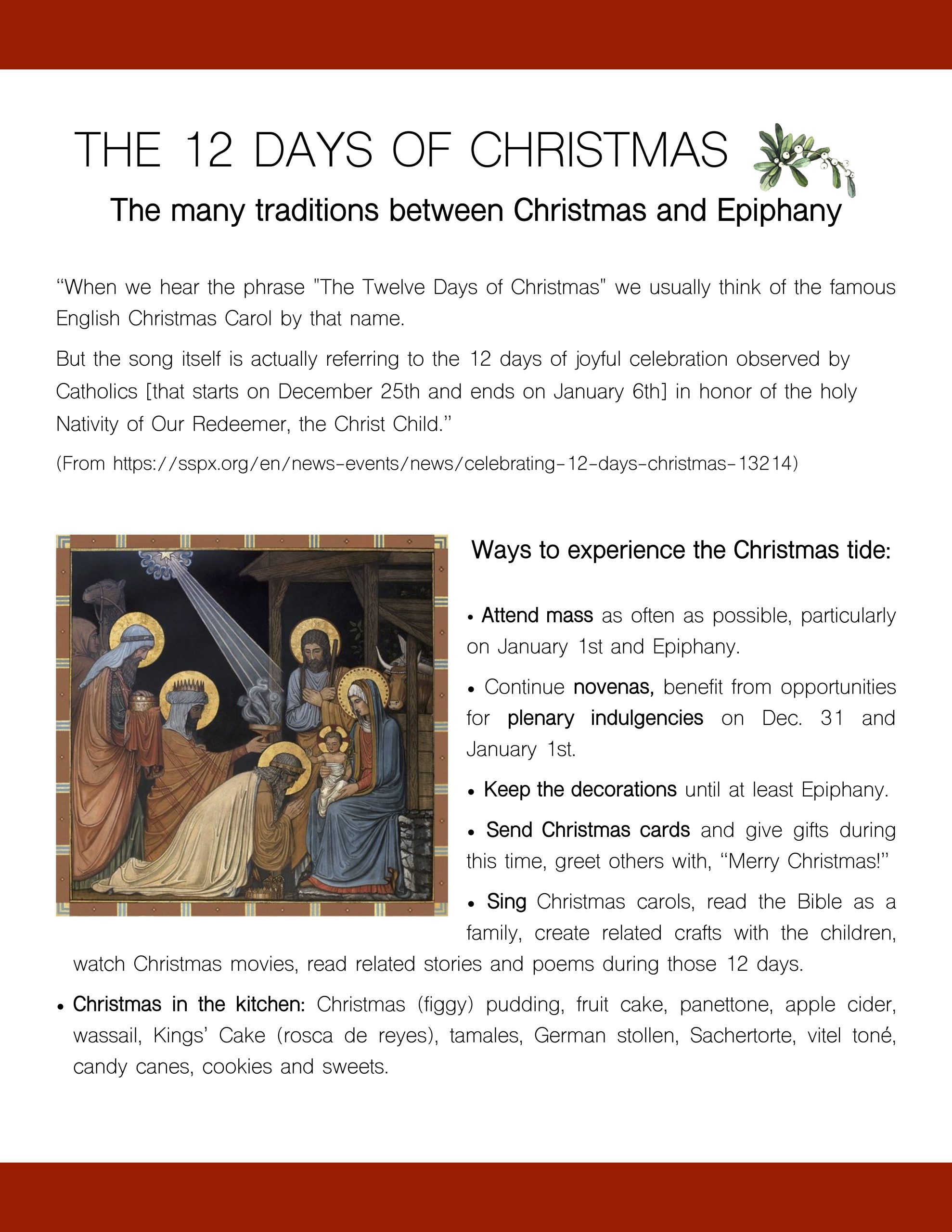 The 12 Days of Christmas – St. Michael Spring